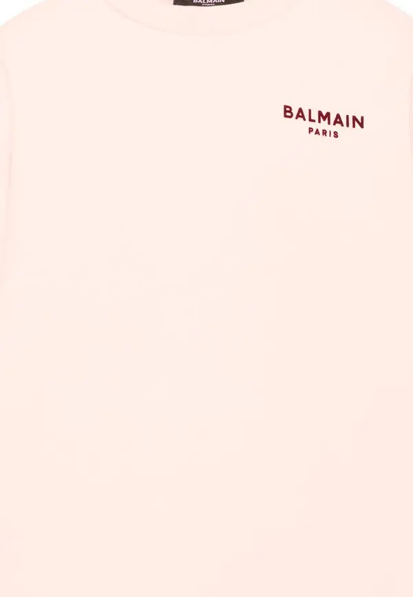 Balmain Logo-print Long-sleeve Dress