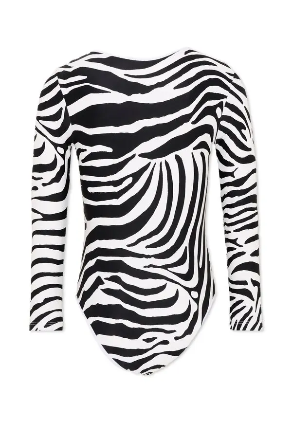 Balmain Zebra-print Long-sleeve Swimsuit