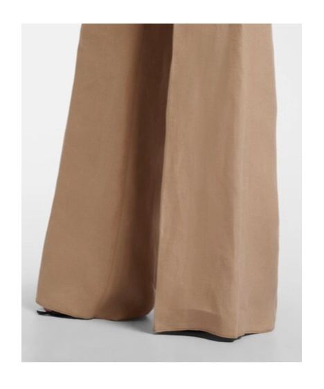 Max Mara Big Pleated Linen Wide-leg Pants