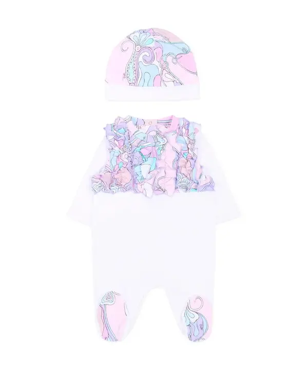 Emilio Pucci Two-piece Set: Ruffled Bodysuit And Hat