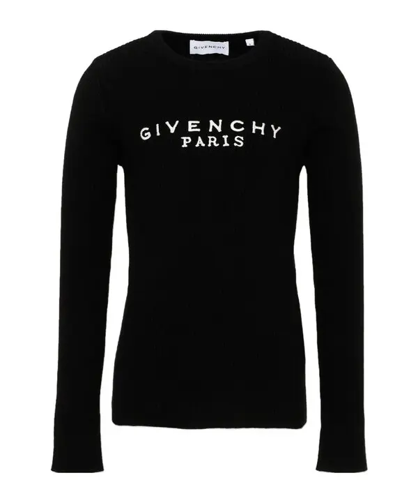 Givenchy Logo Embroidered Ribbed Knit Sweater