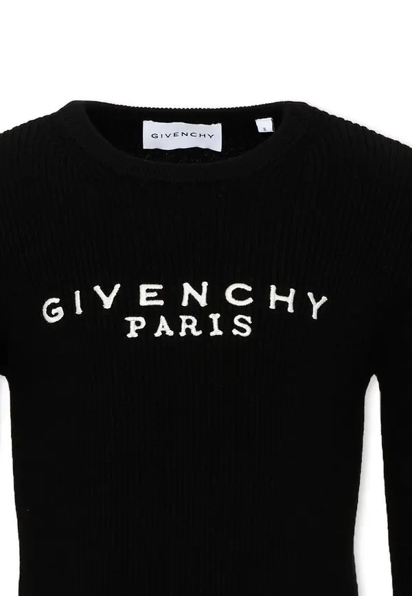 Givenchy Logo Embroidered Ribbed Knit Sweater