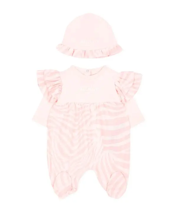 Balmain Zebra-print Ruffled Babywear Set