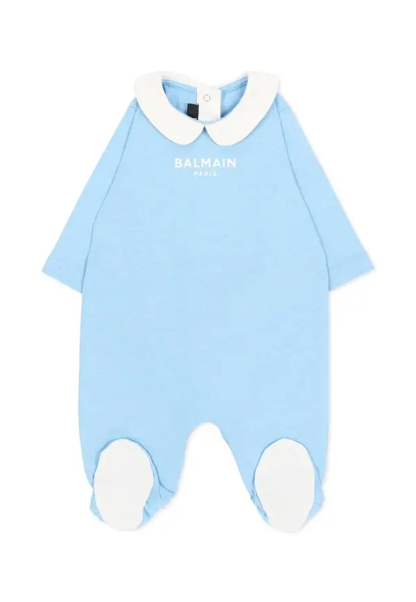Balmain Logo-print Bib Bodysuit And Beanie Set