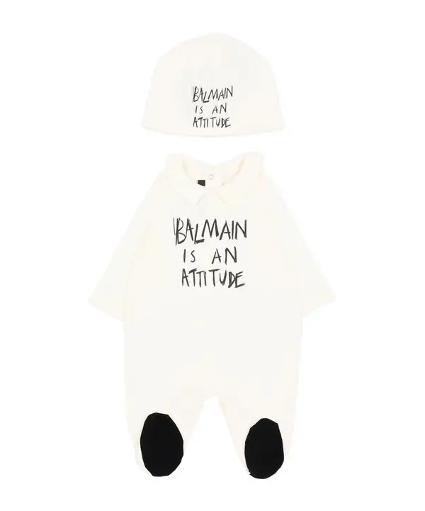 Balmain Logo-print Babygrow Set