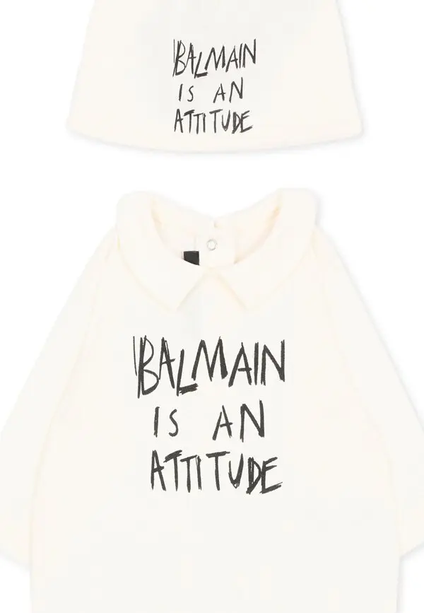 Balmain Logo-print Babygrow Set