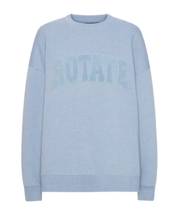 ROTATE BY BIRGER CHRISTENSEN Crewneck Heavy Sweatshirt With Textured Logo