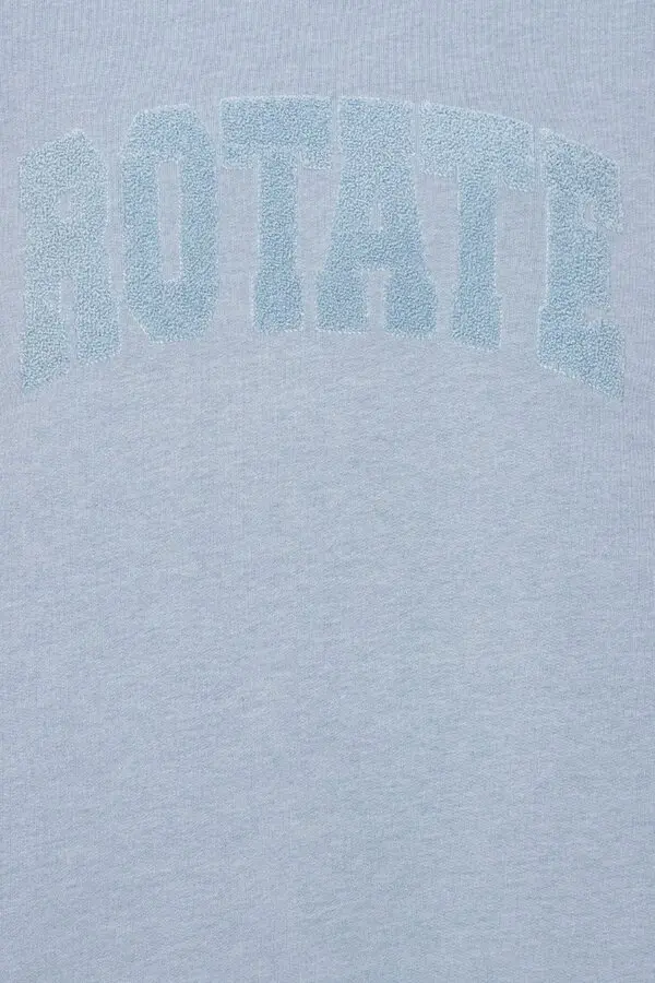 ROTATE BY BIRGER CHRISTENSEN Crewneck Heavy Sweatshirt With Textured Logo
