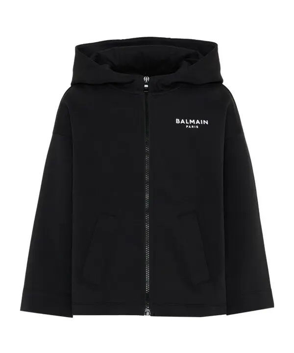 Balmain Logo-print Zip-up Hoodie