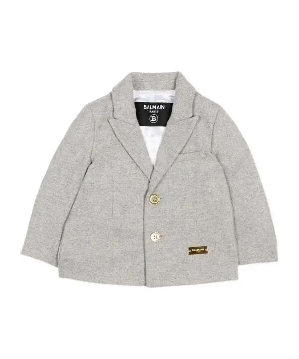 Balmain Logo-plaque Notched-lapels Jacket