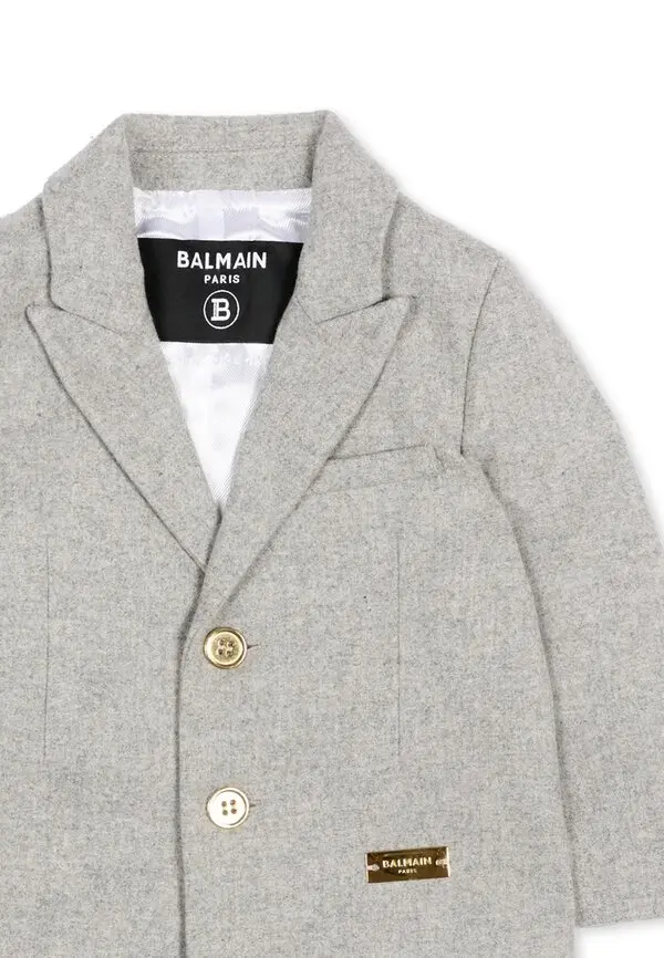 Balmain Logo-plaque Notched-lapels Jacket