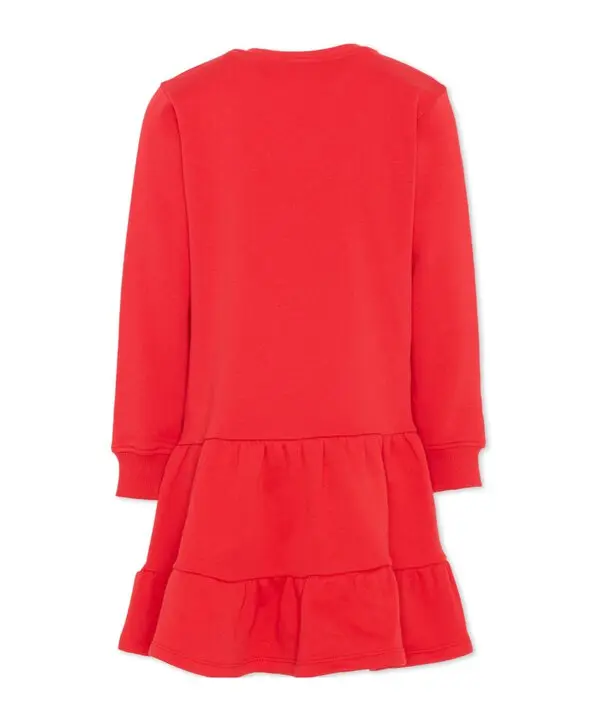 Moschino Long-sleeved Ruffled Dress With Graphic Print