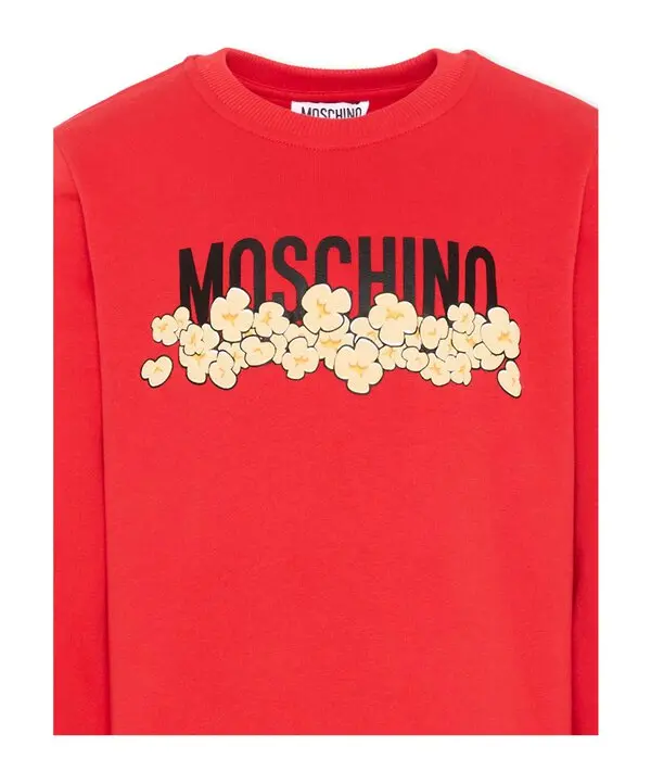 Moschino Long-sleeved Ruffled Dress With Graphic Print