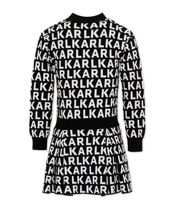 Karl Lagerfeld Logo Intarsia Knitted Polo Dress