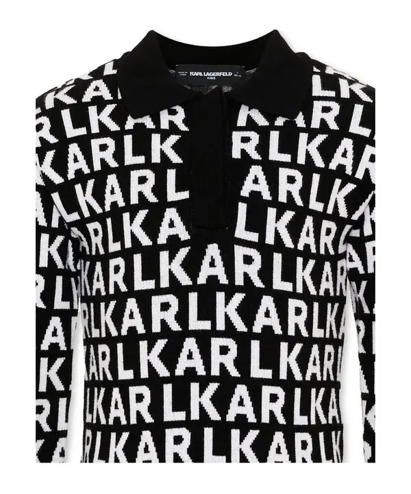 Karl Lagerfeld Logo Intarsia Knitted Polo Dress