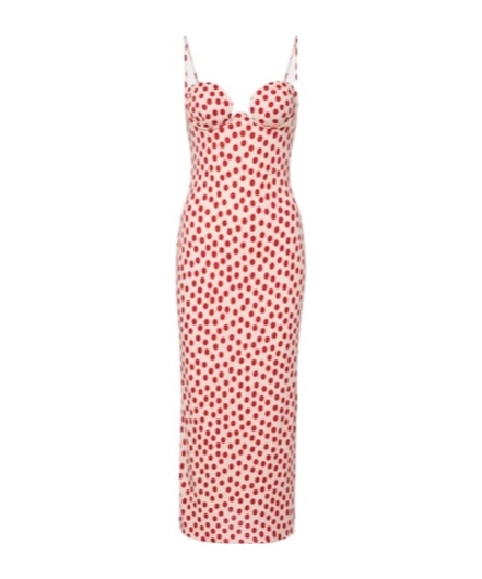 Alaïa Polka-dot Jersey Midi Dress