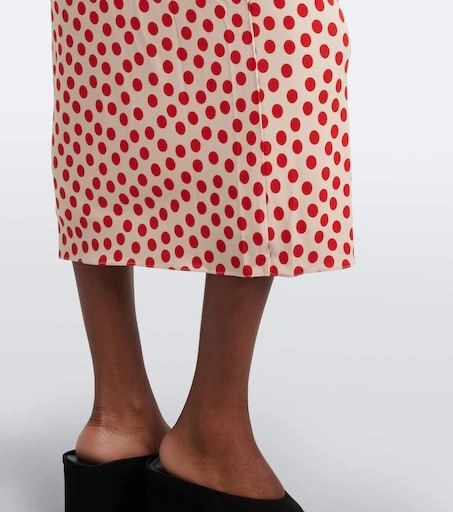 Alaïa Polka-dot Jersey Midi Dress