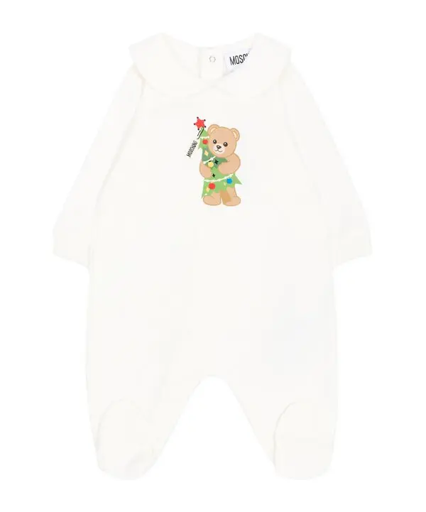 Moschino Teddy Bear Christmas Tree Print Onesie