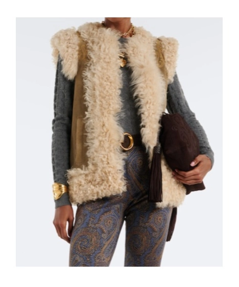 Etro Shearling-lined Embroidered Vest