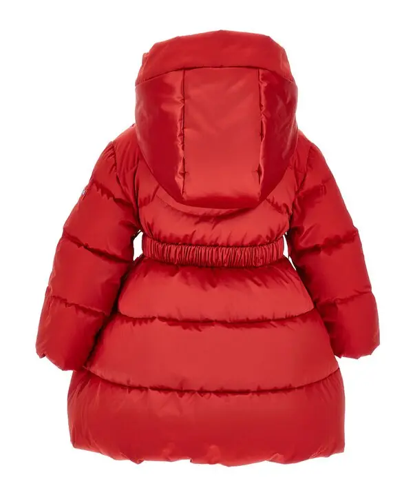 Monnalisa Padded Down Jacket With Floral Belt