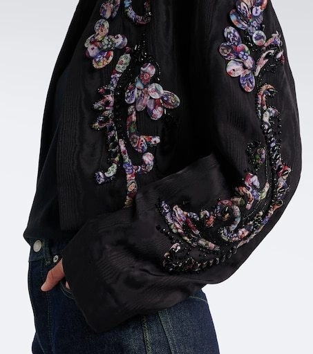 Dries Van Noten Vonda Appliqué-embellished Cropped Jacket