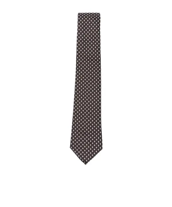 Emporio Armani Geometric-pattern Silk Tie