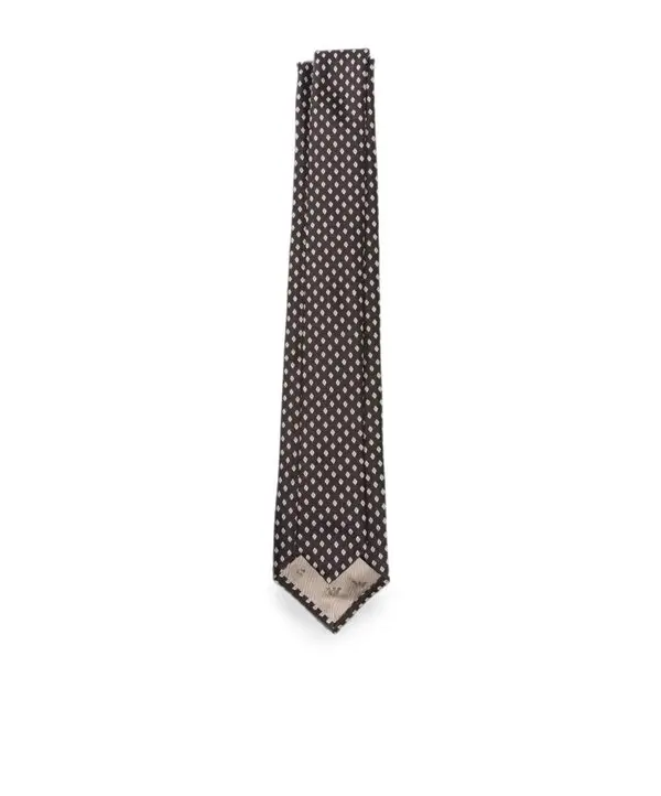 Emporio Armani Geometric-pattern Silk Tie