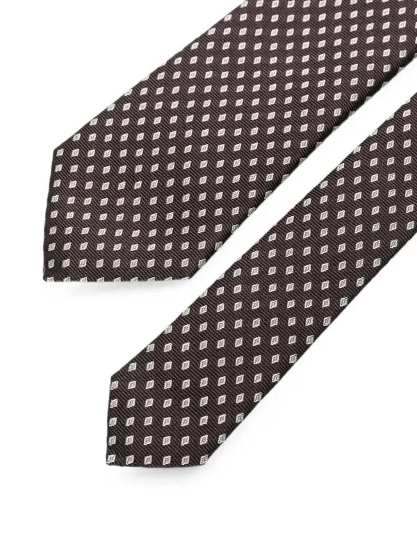 Emporio Armani Geometric-pattern Silk Tie