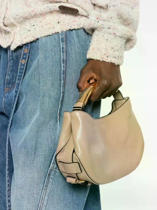 Moschino Metal Handle Tote Bag - Brown