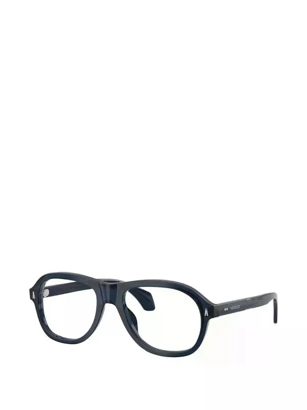 Moncler Shiny Transparent Dark Round-frame Glasses