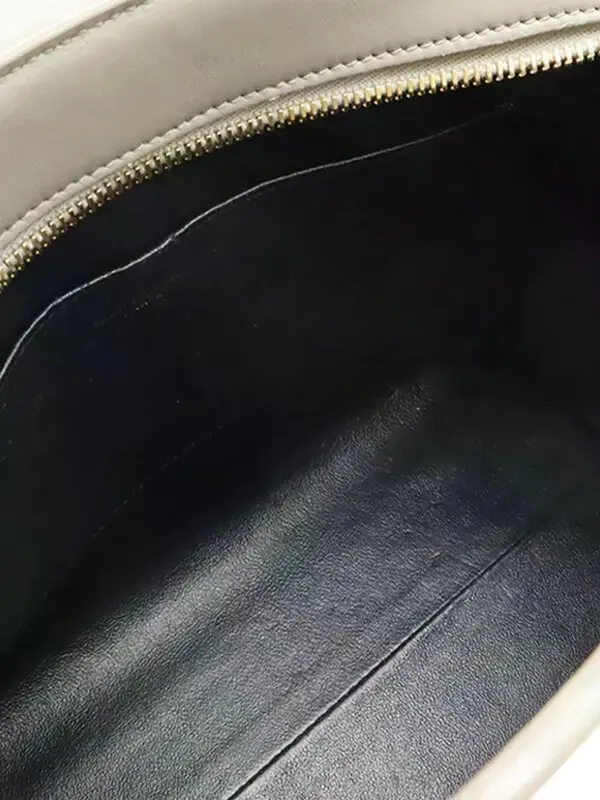 Saint Laurent Baby Leather Monogram Cabas Satchel - Grey