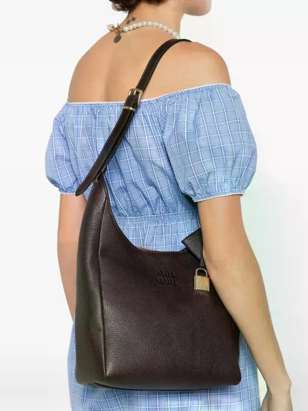 Miu Miu Embossed-logo Leather Shoulder Bag