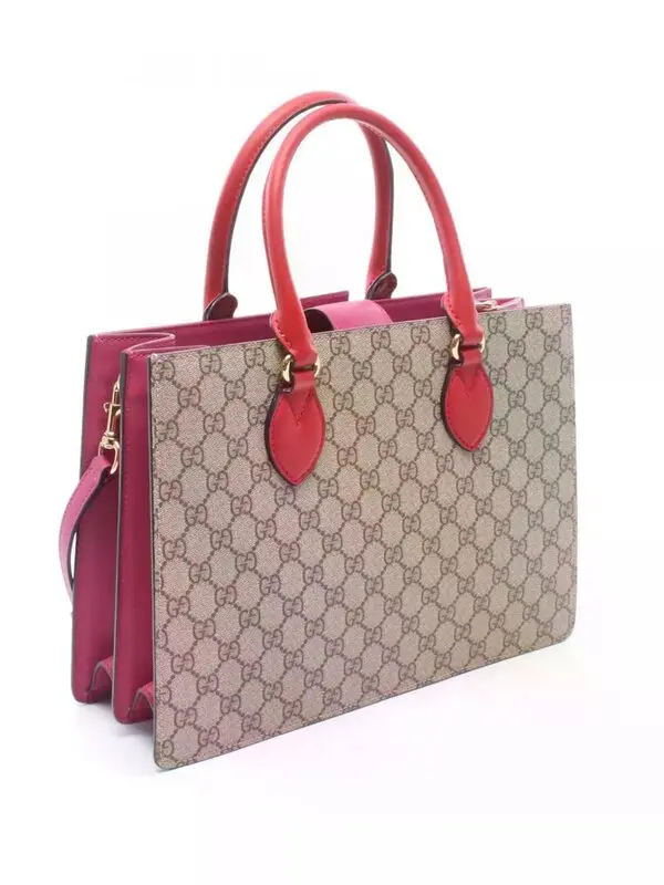 Gucci 2016-2026 Gg Supreme Convertible Top Handle Bag Satchel - Neutrals