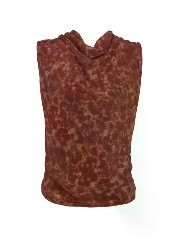CORTANA Opalo Printed Cowl-neck Top