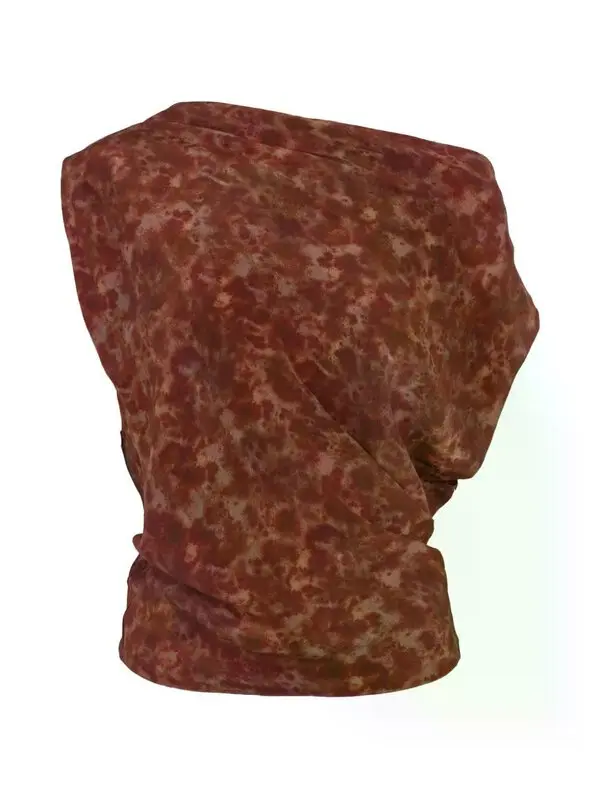 CORTANA Opalo Printed Cowl-neck Top