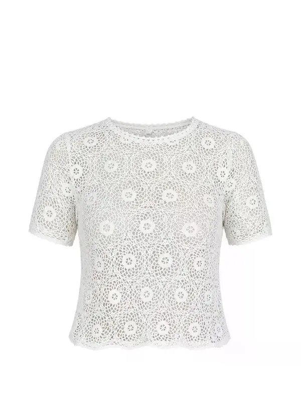 NILI LOTAN Elionne Crochet-knit Blouse - White