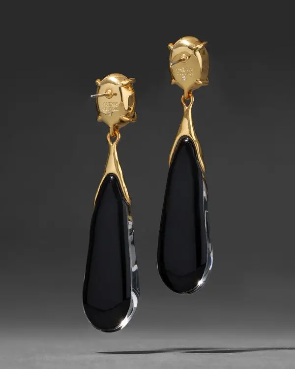 Alexis Bittar Bonbon Crystal Small Teardrop Lucite Earrings - Fig,silver