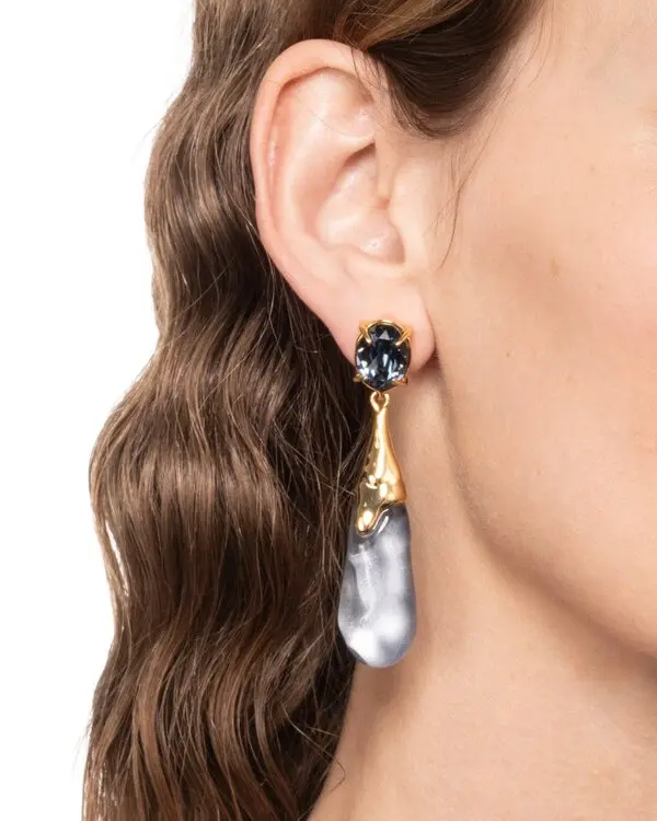 Alexis Bittar Bonbon Crystal Small Teardrop Lucite Earrings - Frozen Mist