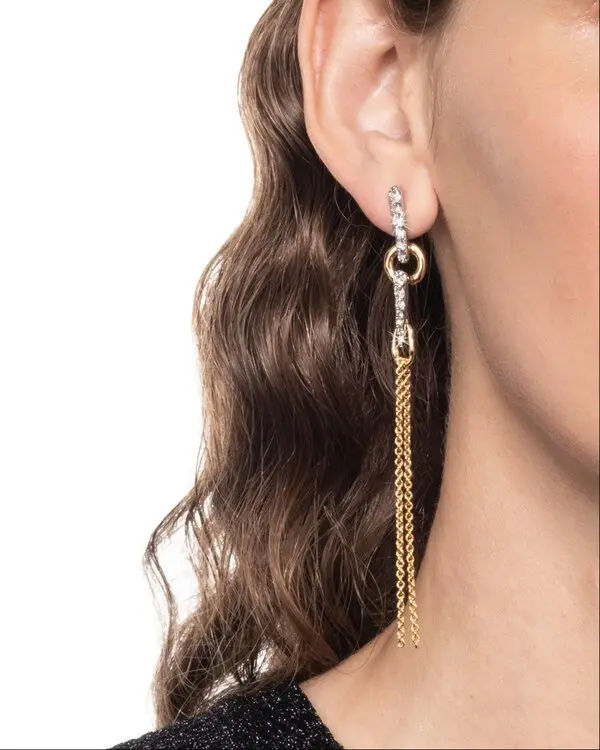 Alexis Bittar Solanales Crystal Linked Spear Tassel Earrings