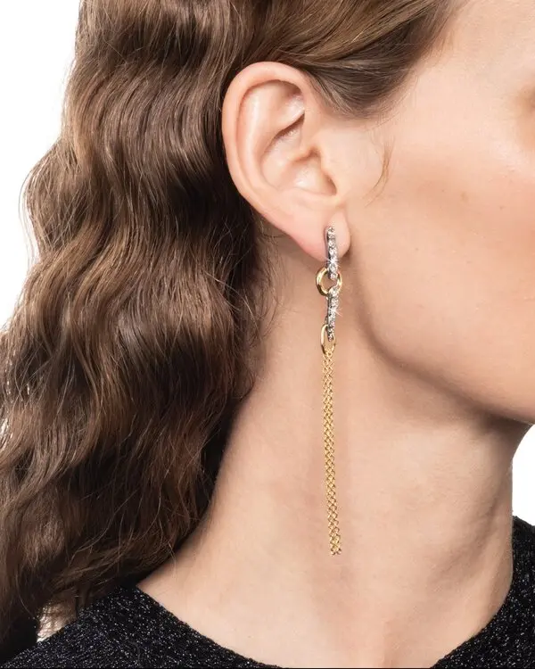 Alexis Bittar Solanales Crystal Linked Spear Tassel Earrings