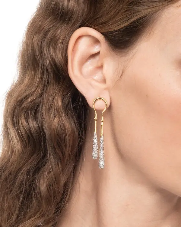 Alexis Bittar Solanales Crystal Coiled Tear Drop Earrings