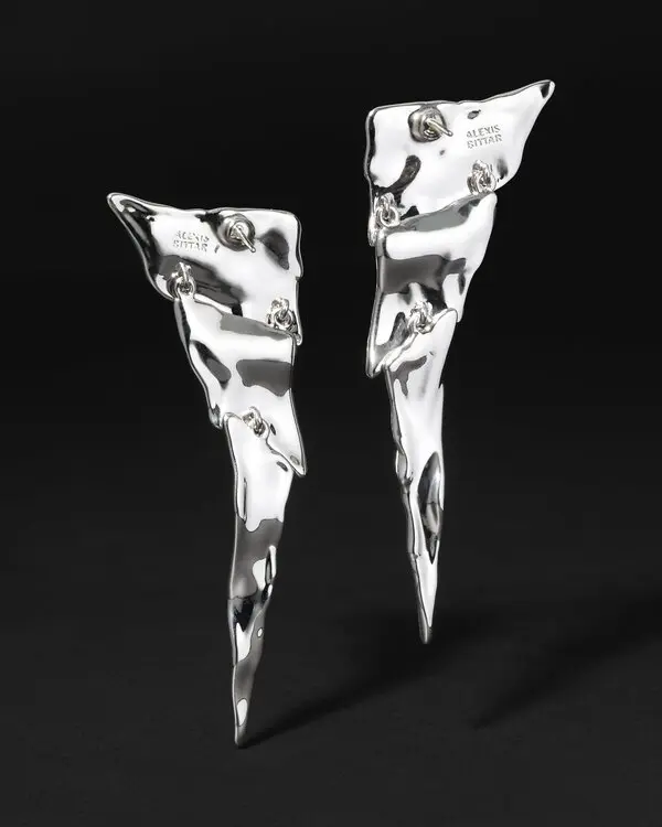 Alexis Bittar Molten Cascade Spear Post Earrings - Silver