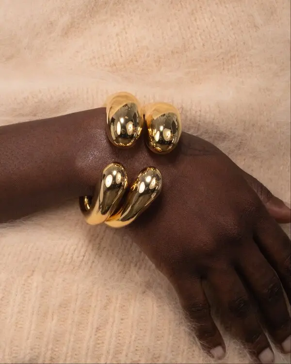 Alexis Bittar Molten Domed Hinge Cuff Bracelet - Gold