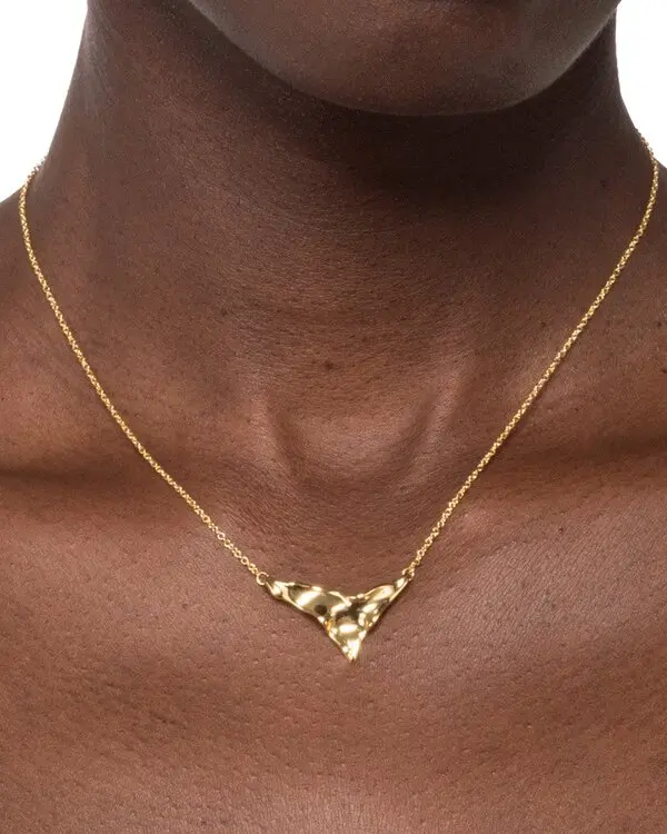 Alexis Bittar Molten Shield Pendant Necklace - Gold