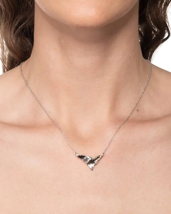 Alexis Bittar Molten Shield Pendant Necklace - Silver