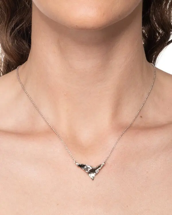 Alexis Bittar Molten Shield Pendant Necklace - Silver