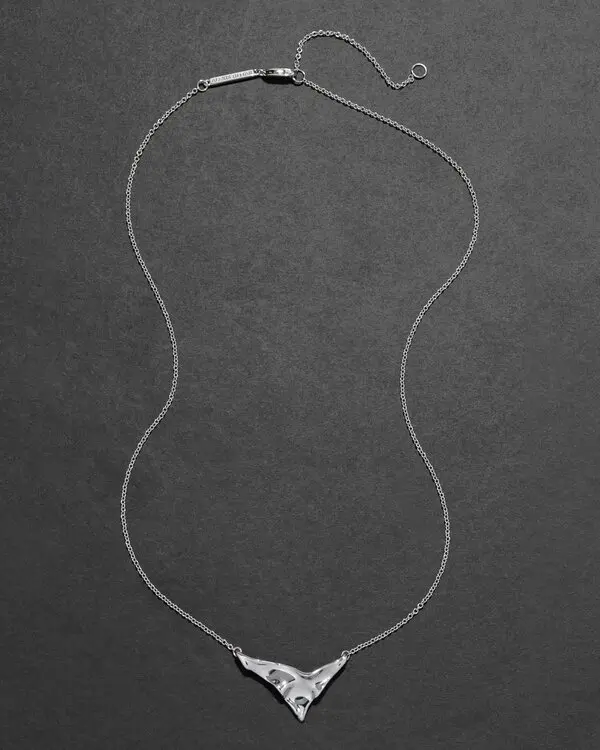 Alexis Bittar Molten Shield Pendant Necklace - Silver