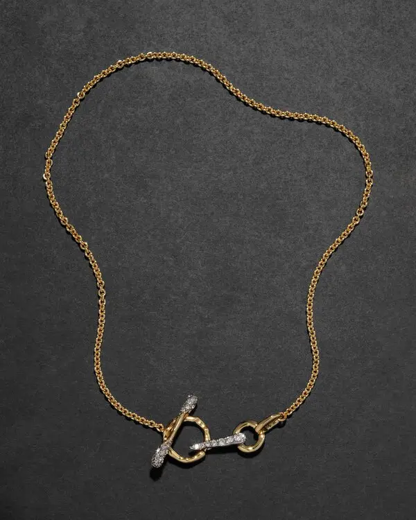 Alexis Bittar Solanales Crystal Pavé Toggle Bar Necklace