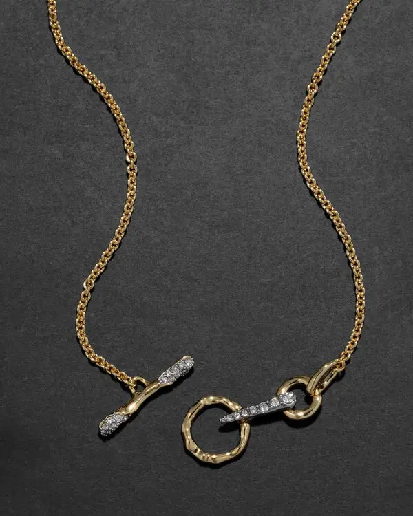 Alexis Bittar Solanales Crystal Pavé Toggle Bar Necklace