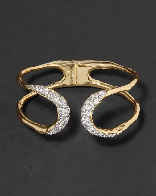 Alexis Bittar Solanales Crystal Orbiting Hinge Cuff Bracelet